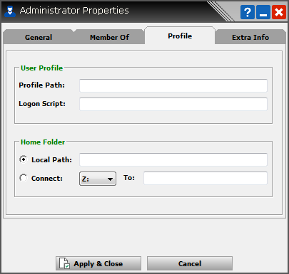 User Account Properties