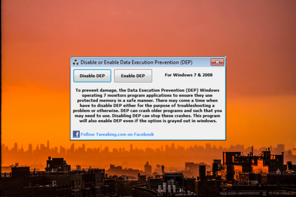 Disable Or Enable Data Execution Prevention Dep Tweaking